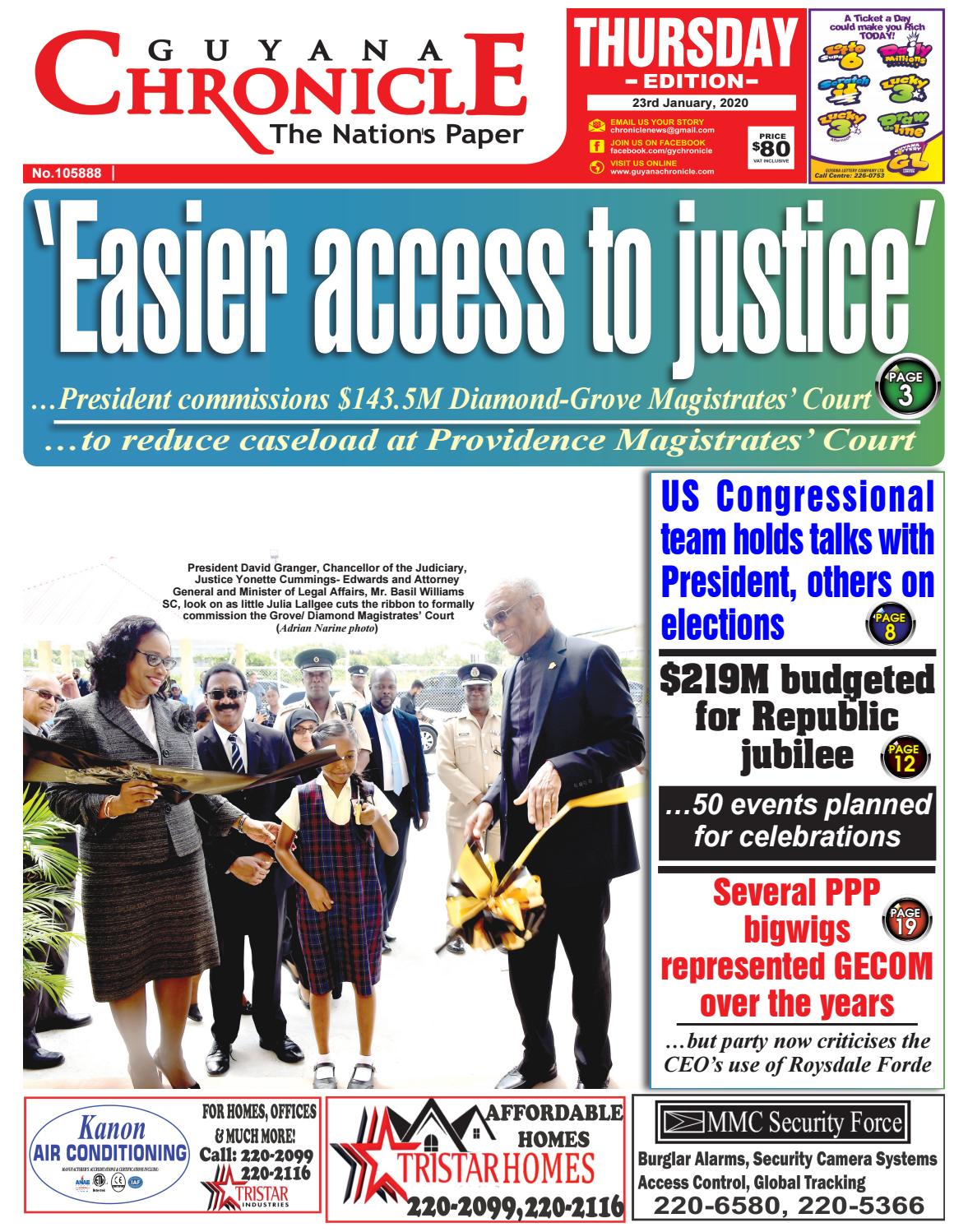 Guyana_Chronicle_Epaper_01_23_2020 by Guyana Chronicle - Issuu