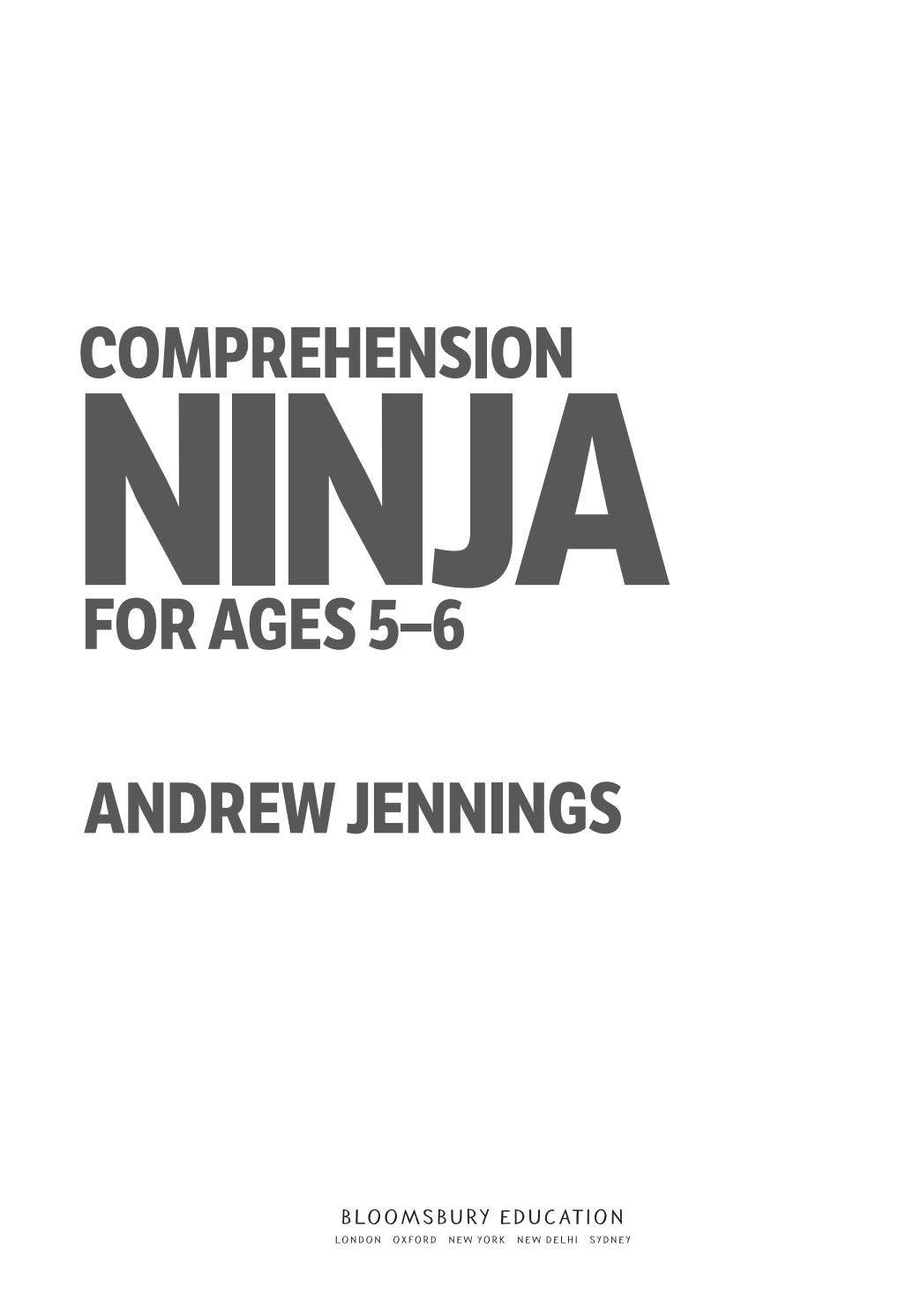 Sample Pages from the Comprehension Ninja series by Bloomsbury ...