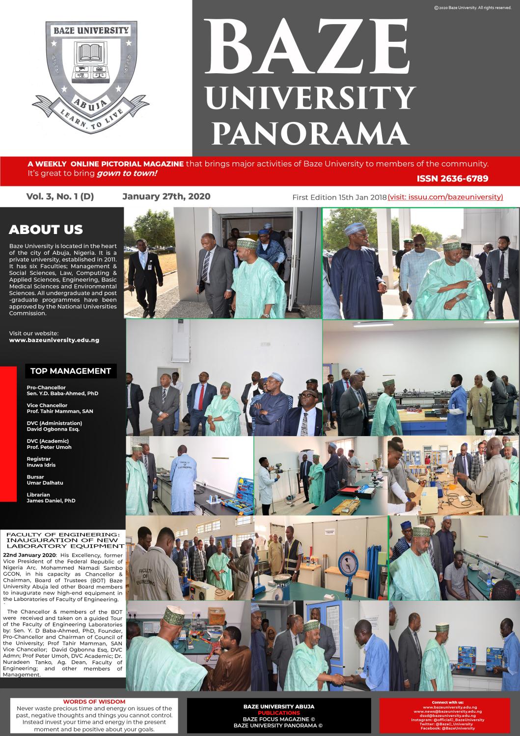 BAZE UNIVERSITY PANORAMA (27th January 2020) by Baze University - Issuu