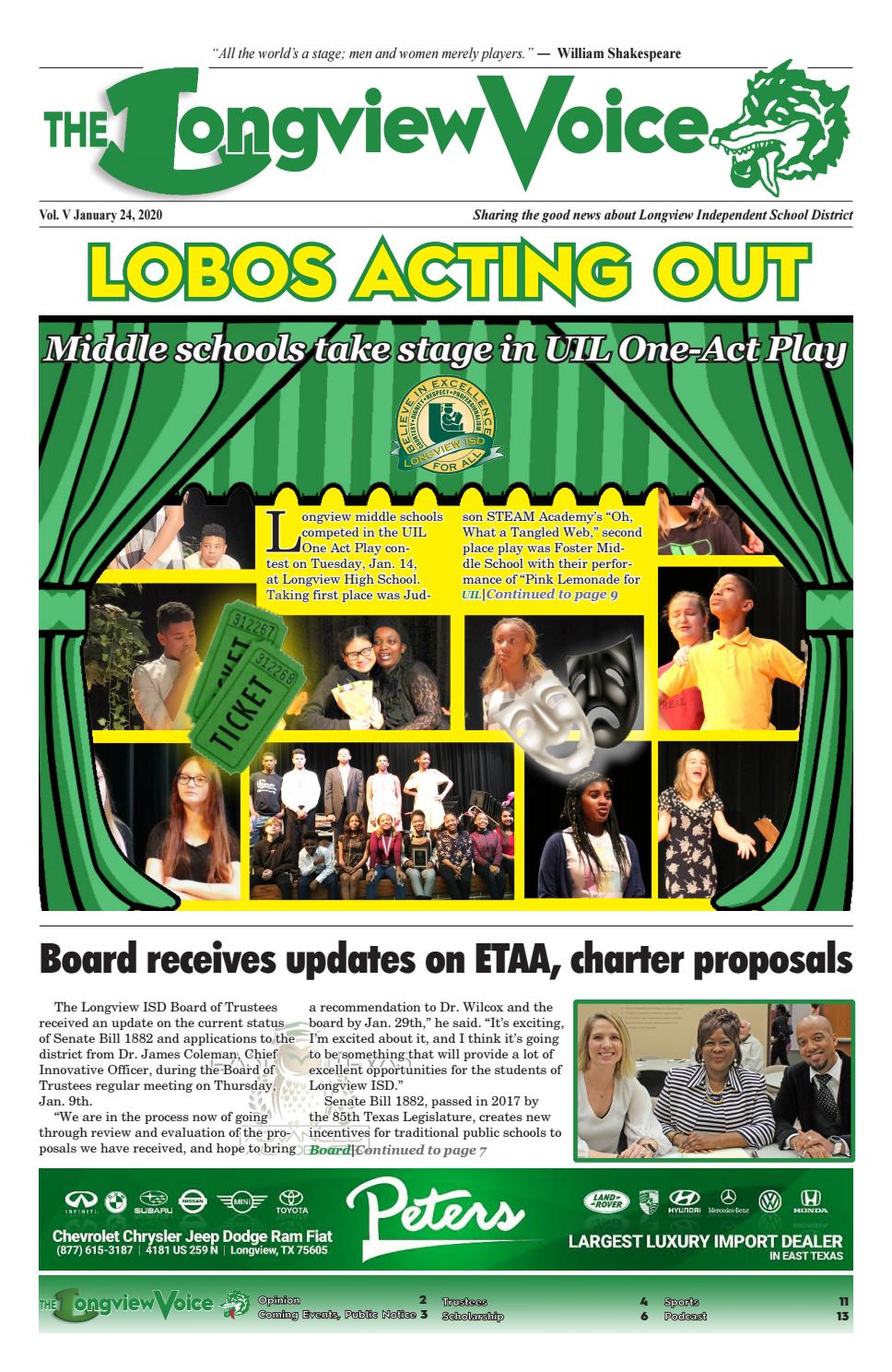 Volume V, Issue 2 (January 24, 2020) by The Longview Voice - Issuu