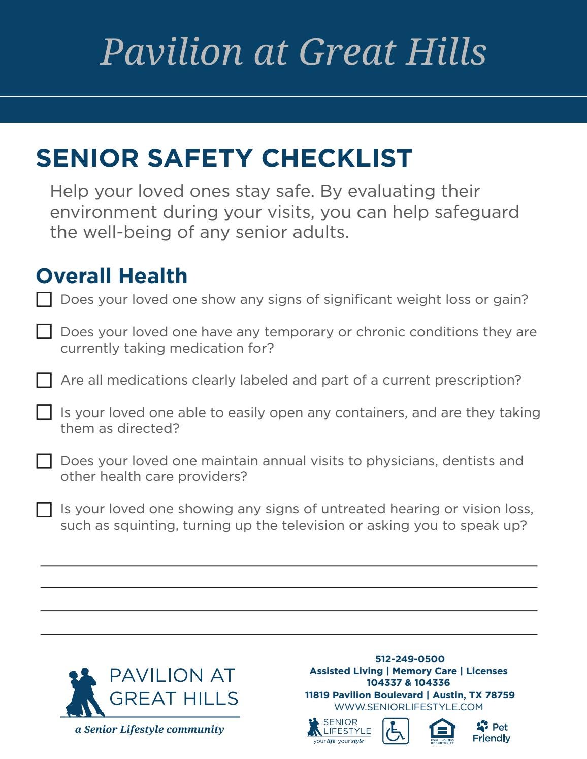 Senior Safety Checklist by slproductions - Issuu