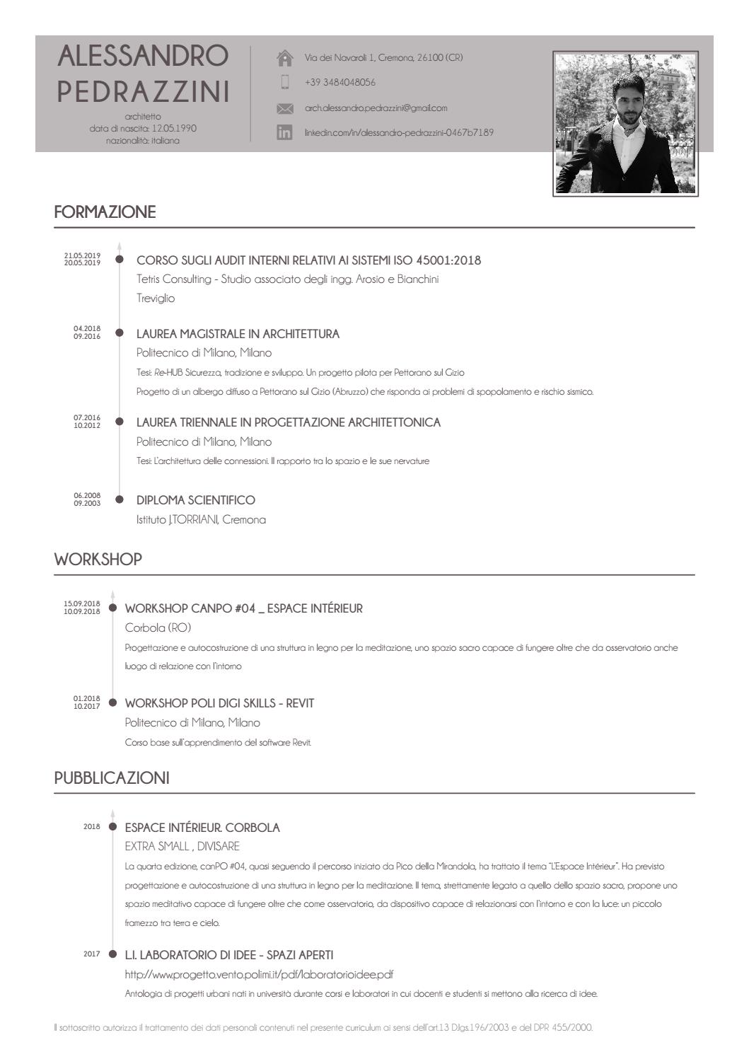 Alessandro Pedrazzini - Curriculum Vitae 2020 by alessandro pedrazzini ...