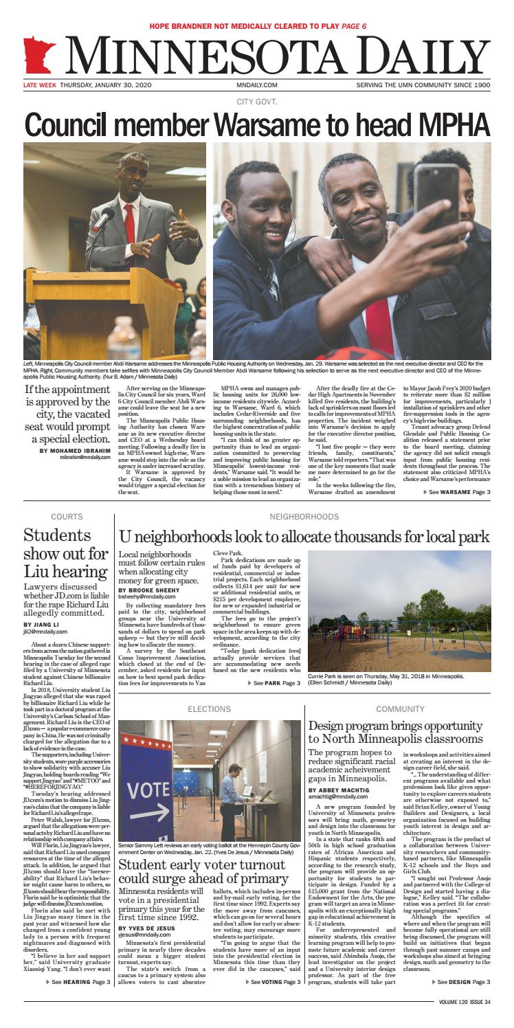 January 30, 2020 by The Minnesota Daily - Issuu