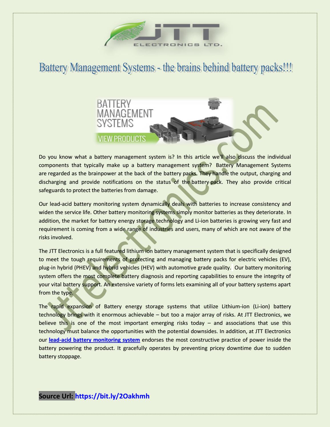 Battery Management Systems - the brains behind battery packs!!! by ...