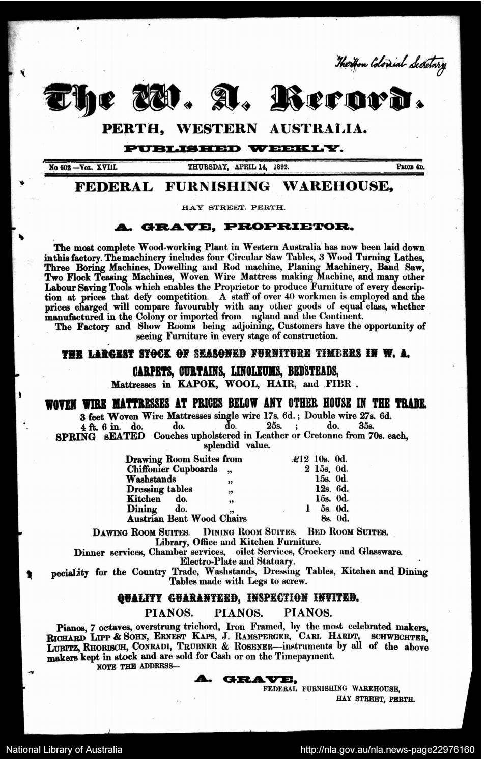 The Record Newspaper - 14 April 1892 by The Record - Issuu