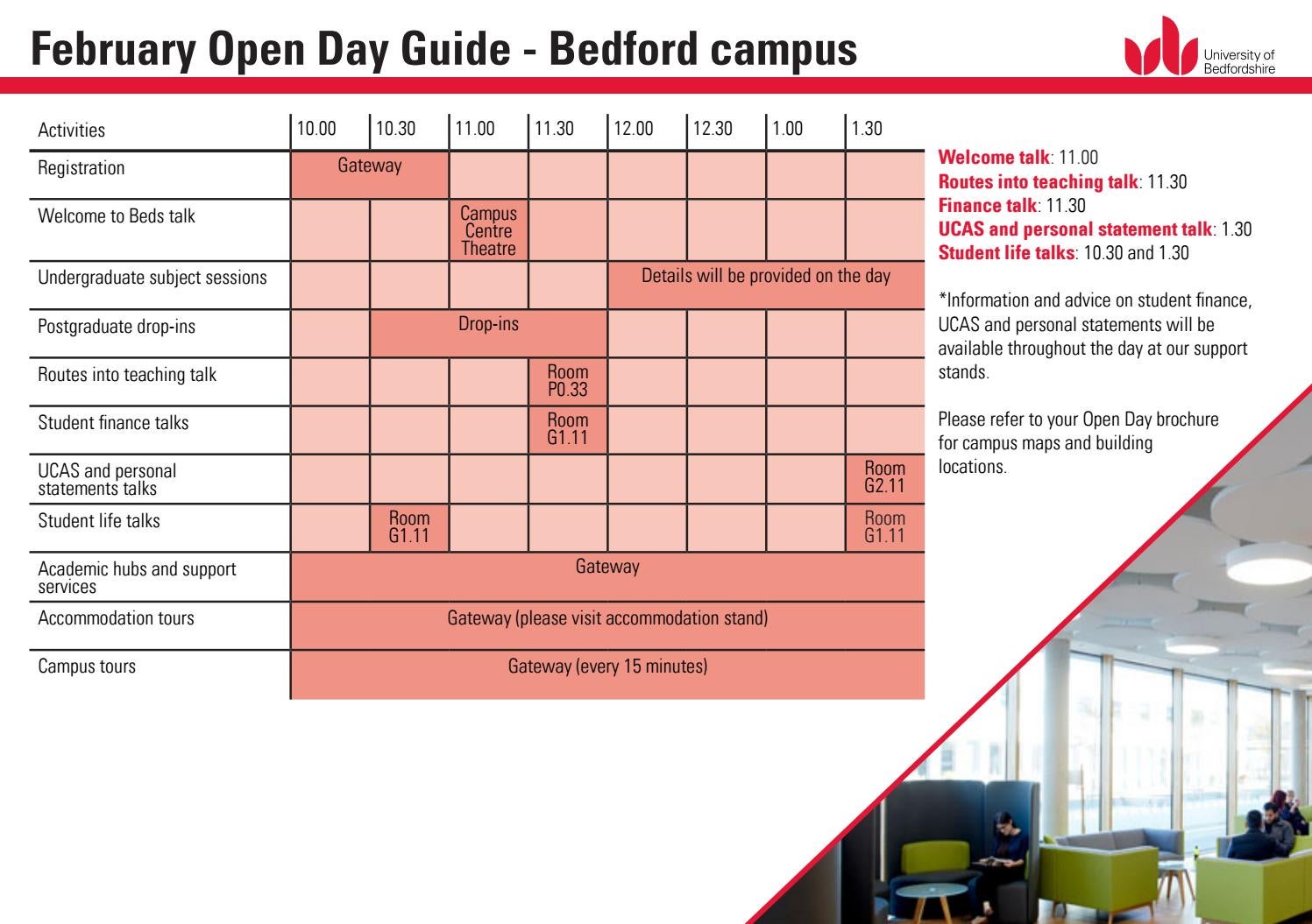 Open Day guide, February 2020, Bedford campus by University of ...