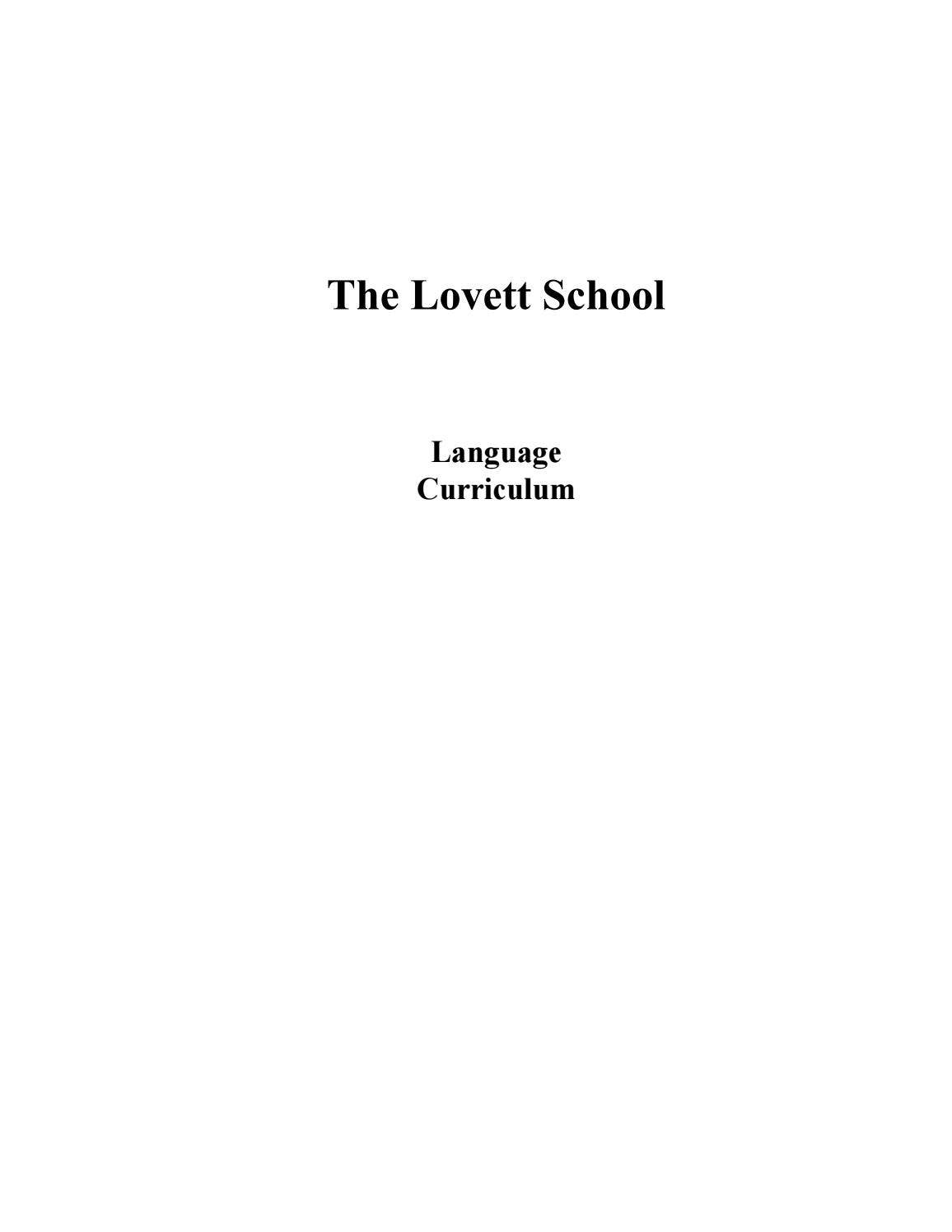 Middle School Language Curriculum by The Lovett School - Issuu