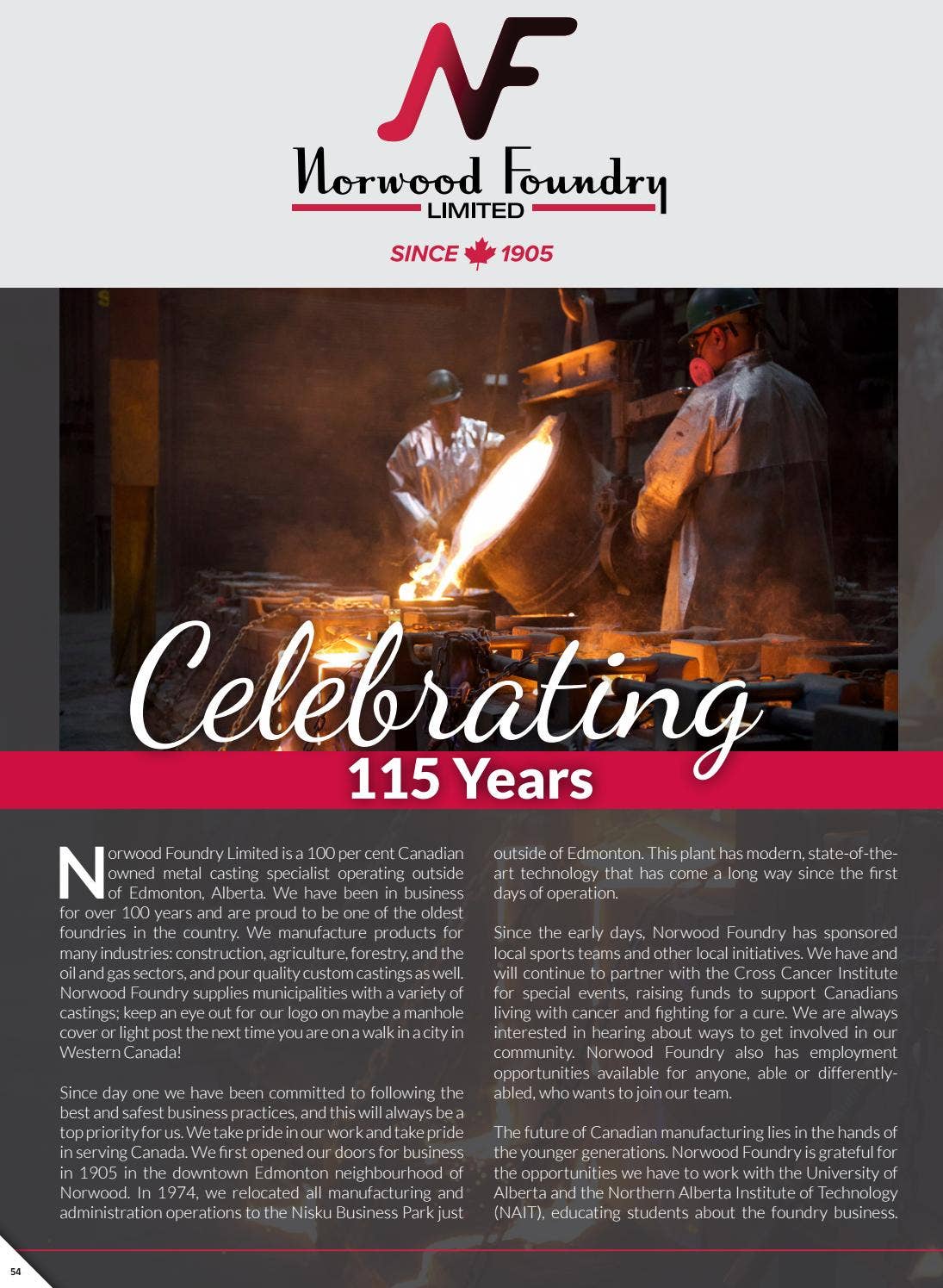 Norwood Foundry - Celebrating 115 Years by Business in Edmonton Magazine - Issuu