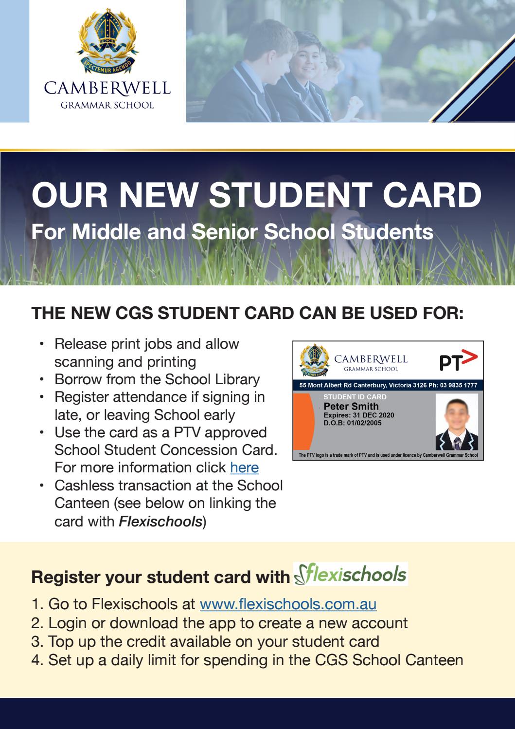 New Student Card Flyer 2020 by Camberwell Grammar School - Issuu