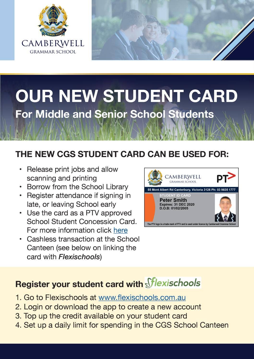 New Student Card Flyer 2020 by Camberwell Grammar School - Issuu