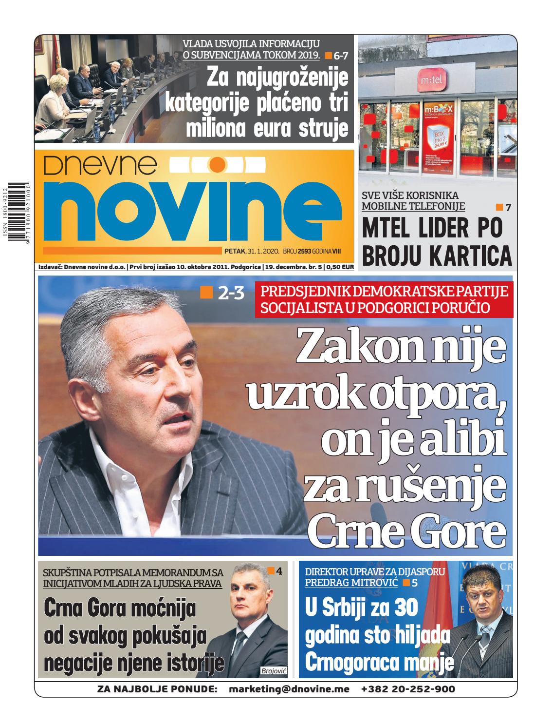 Dnevne novine 31. januar 2020. by Dnevne Novine - Issuu