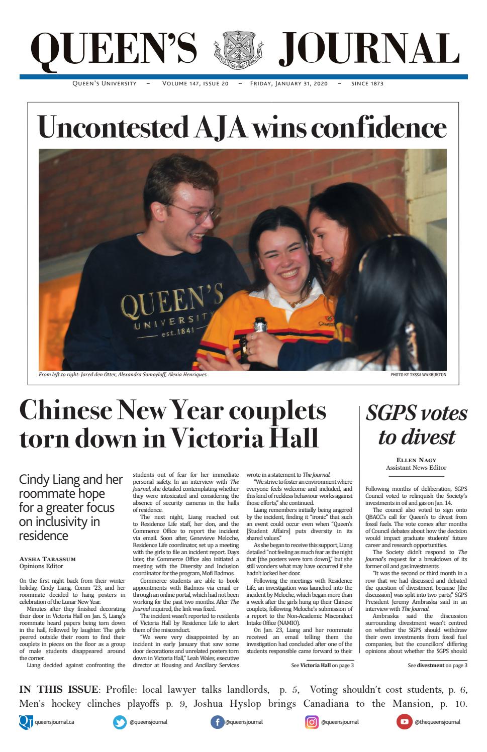 The Queen's Journal, Volume 147, Issue 20 by The Queen's Journal - Issuu