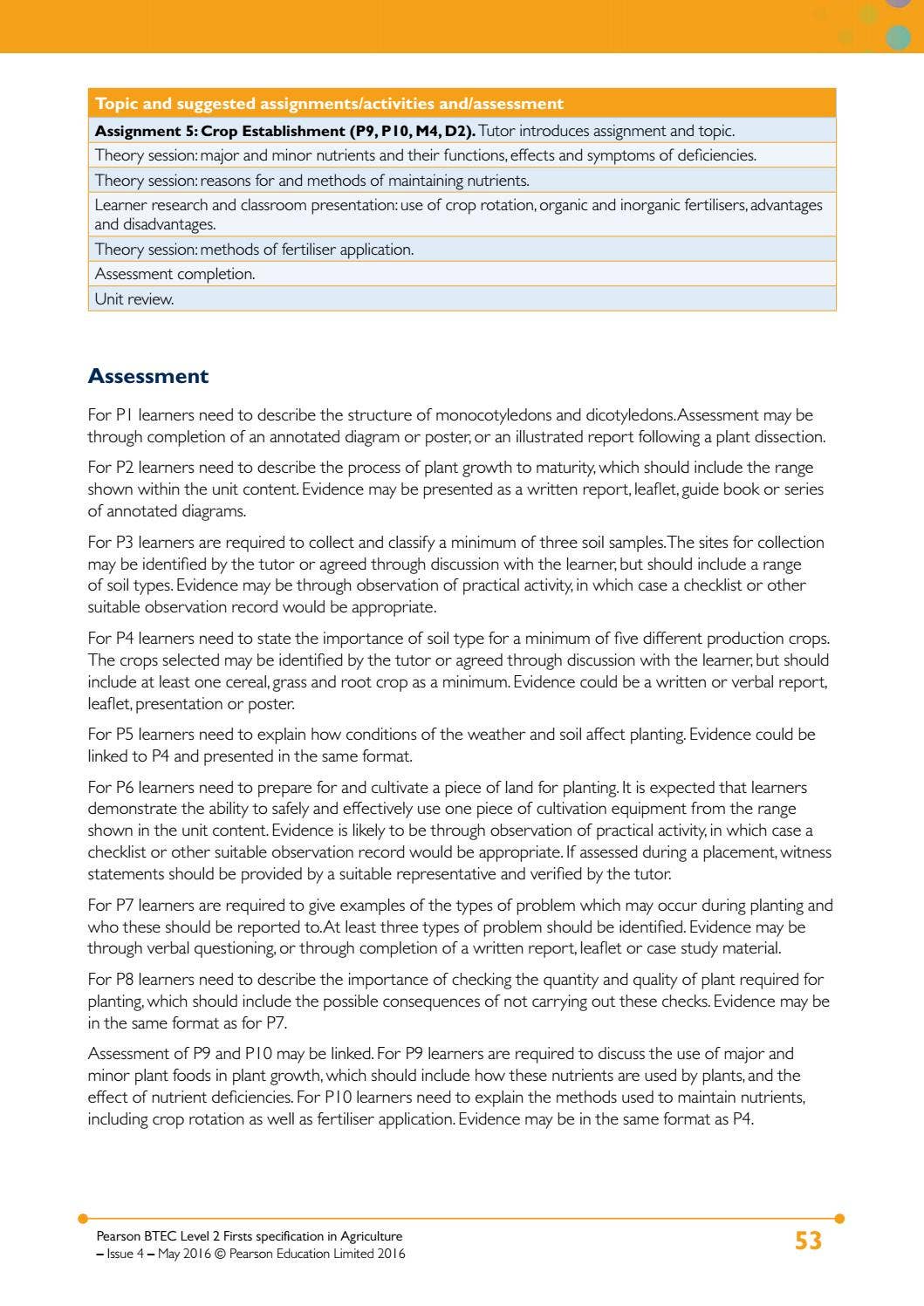 Agriculture Specification by Ullswater Community College - Issuu