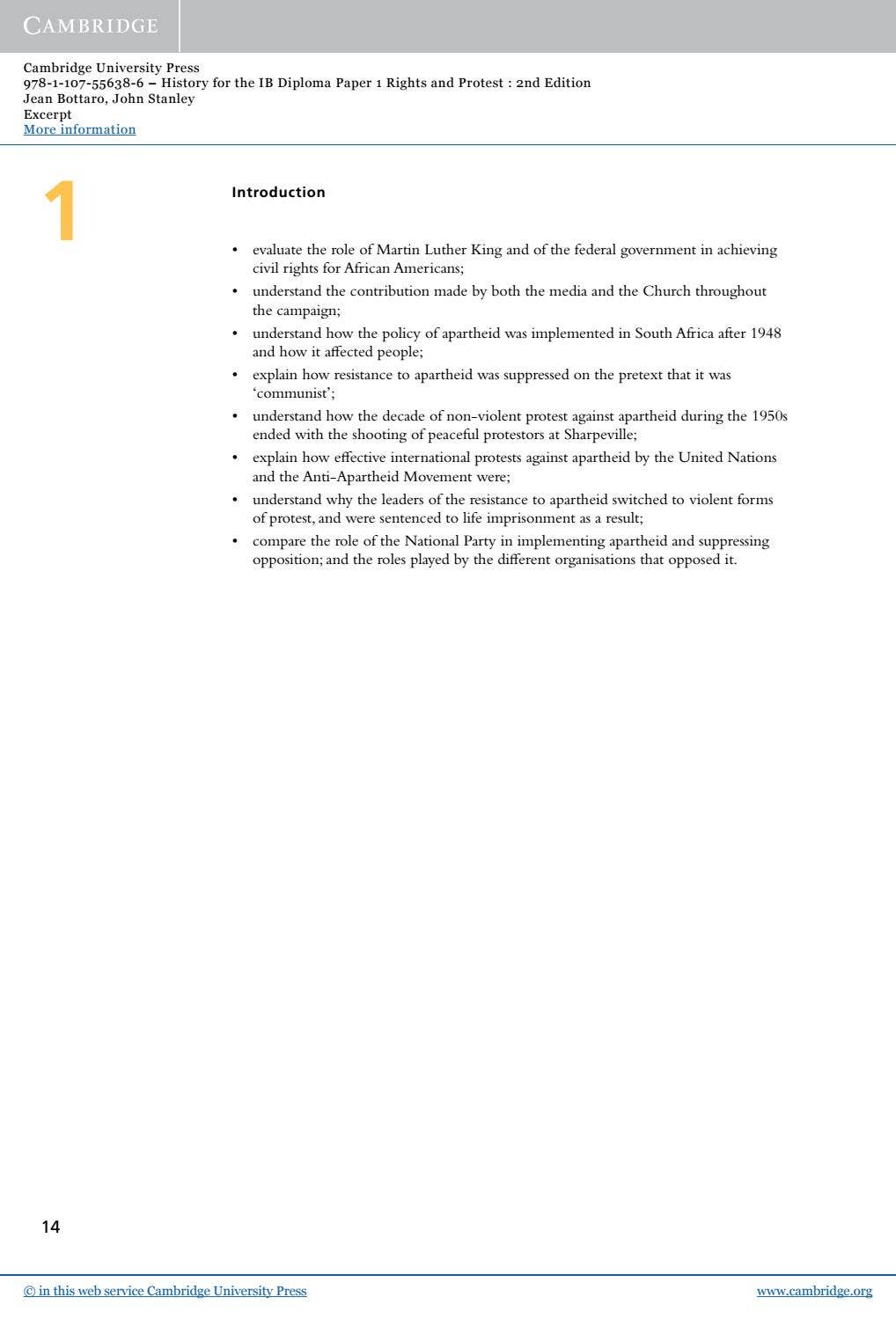 History for the IB Diploma: Paper 1: Rights and Protest by Cambridge ...