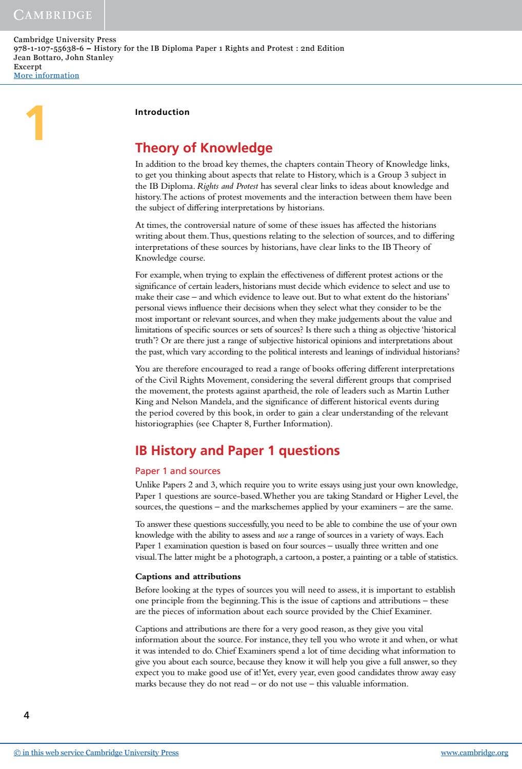 History for the IB Diploma: Paper 1: Rights and Protest by Cambridge ...