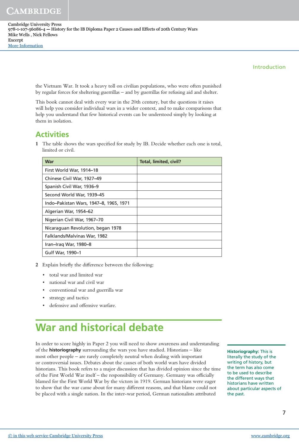 History for the IB Diploma: Paper 2: Causes and Effects of 20th Century ...