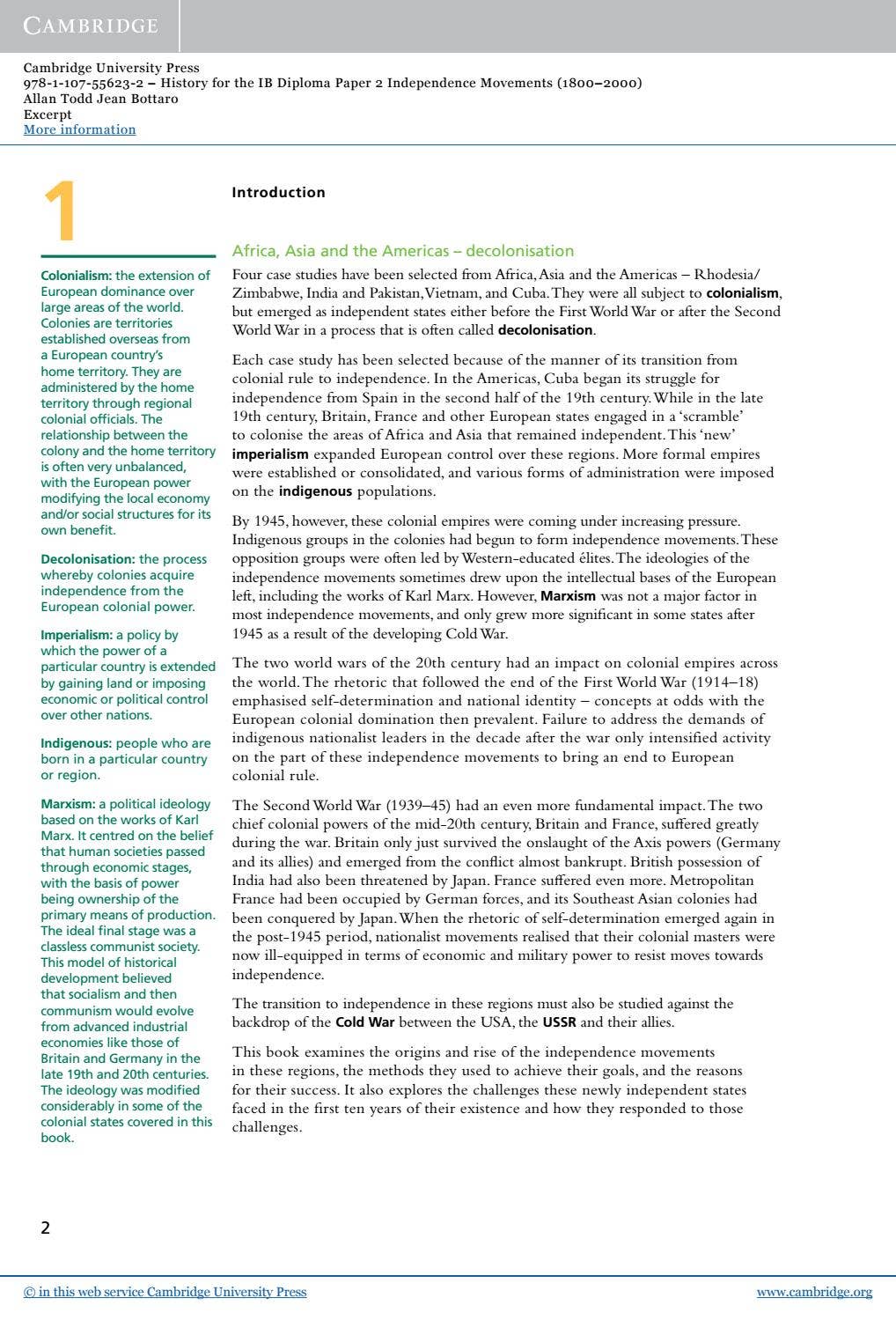 History for the IB Diploma: Paper 2: Independence Movements by ...