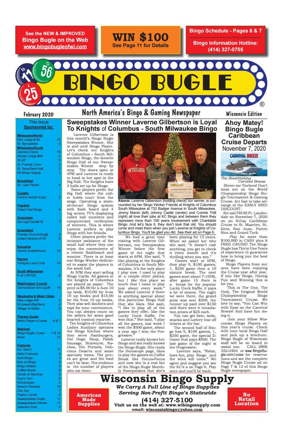 February 2020 Wisconsin Bingo Bugle by Bingo Bugle of Wisconsin - Issuu