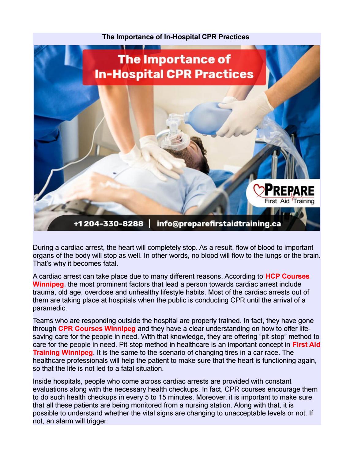 The Importance of In-Hospital CPR Practices by Prepare First Aid ...