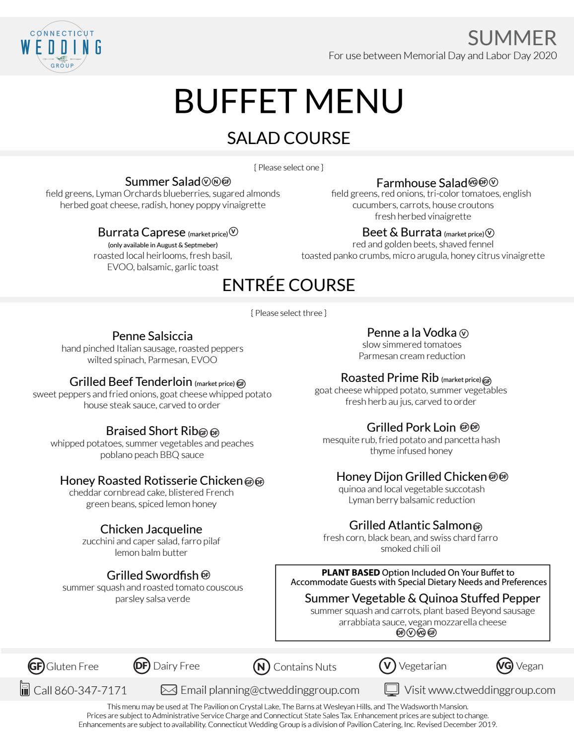 Summer Buffet Menu - Lyman Orchards Golf Club 2020 by Derek Brown - Issuu