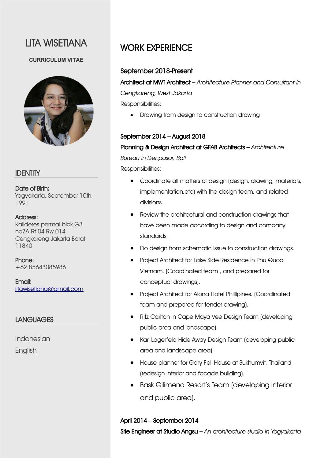 Updating My CV Resume by Lita Wisetiana - Issuu