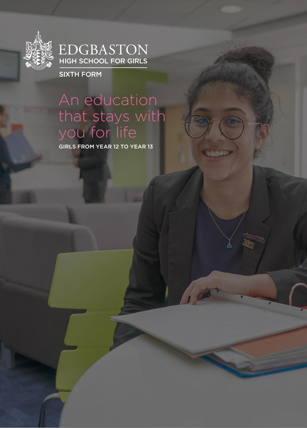 Edgbaston High School for Girls Sixth Form Prospectus by Wave Ed - Issuu