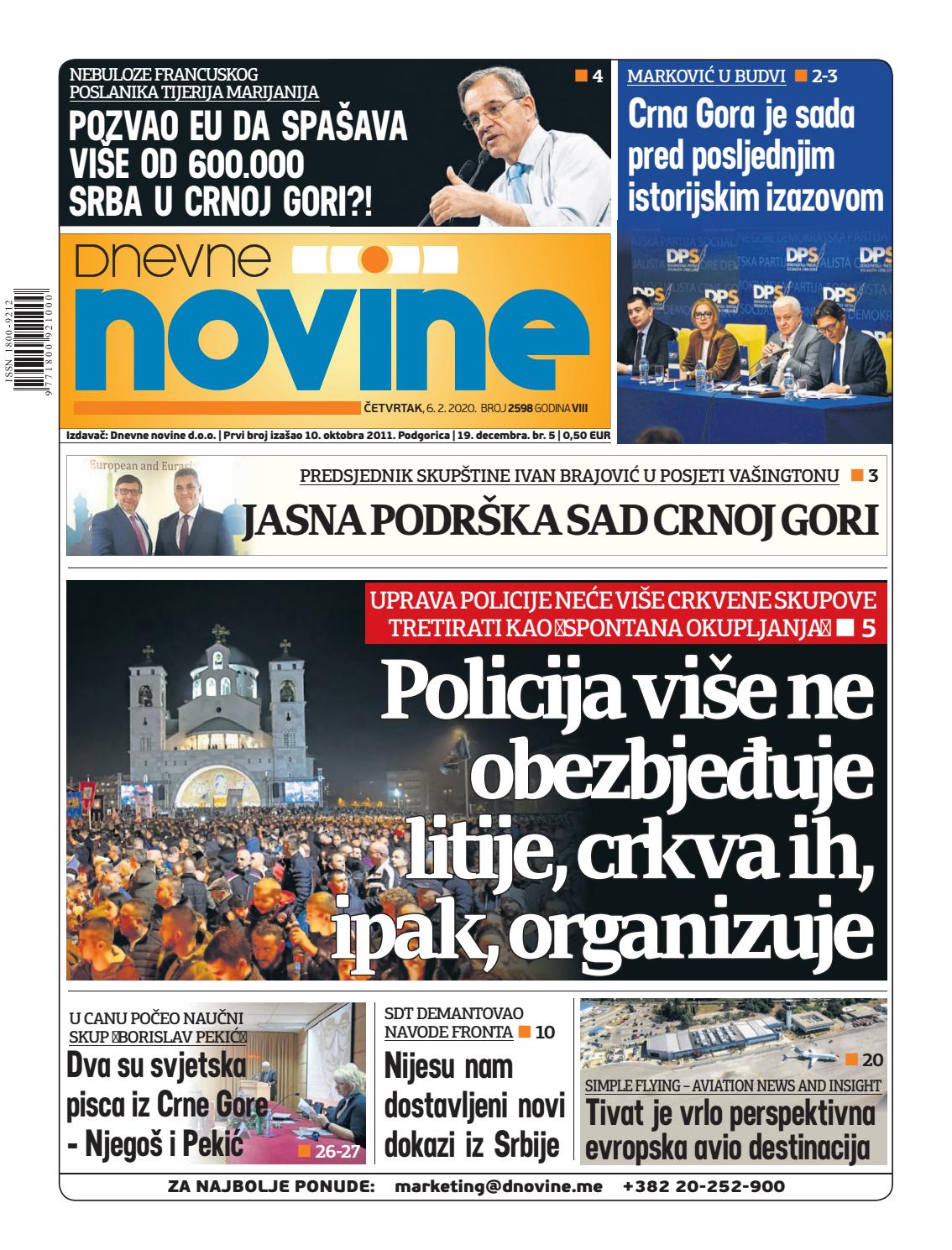 Dnevne novine 6. februar 2020. by Dnevne Novine - Issuu