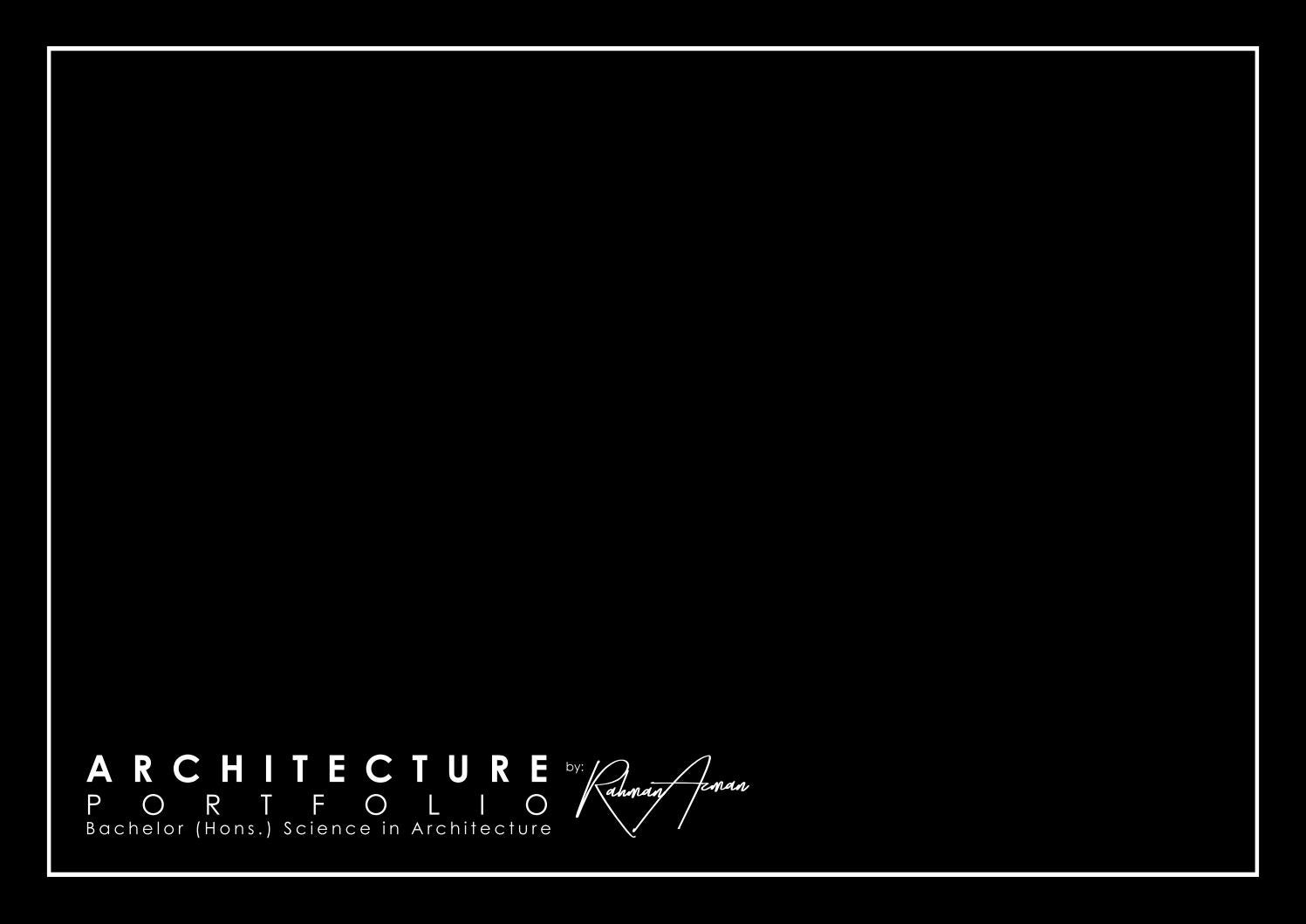 Architecture Portfolio l Bachelor of Science in Architecture (2017 ...