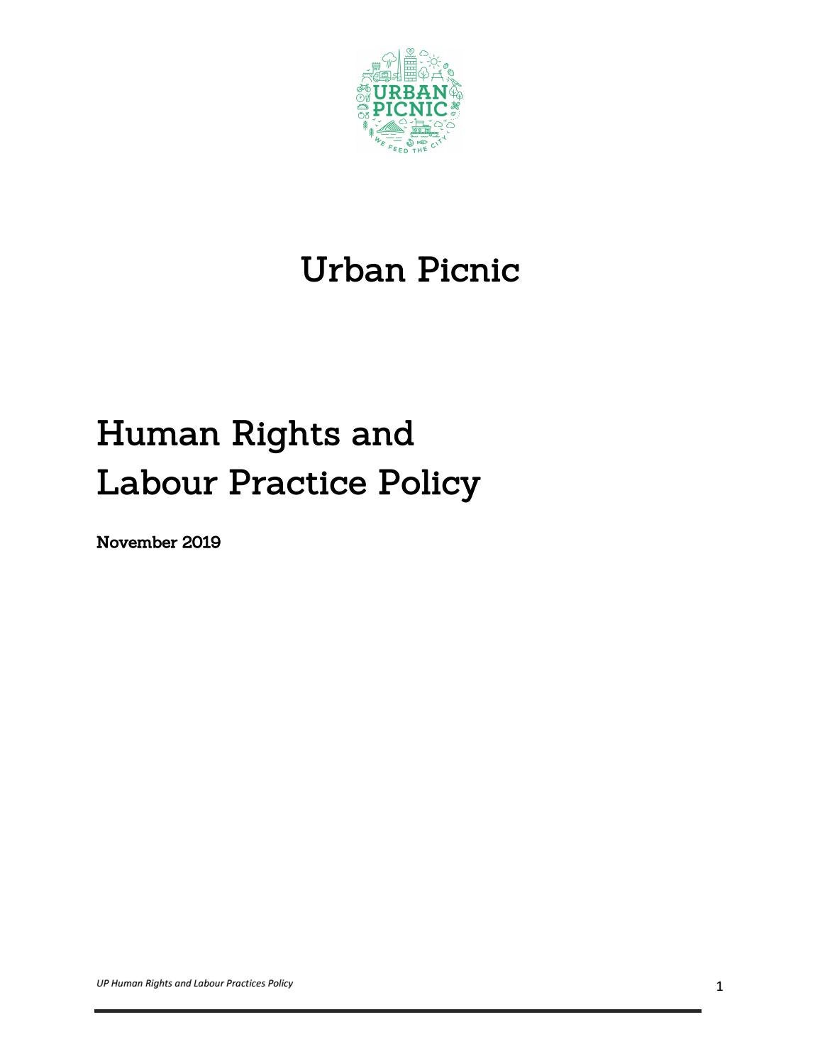Urban Picnic Human Rights & Labour Policy by urbanpicnic - Issuu