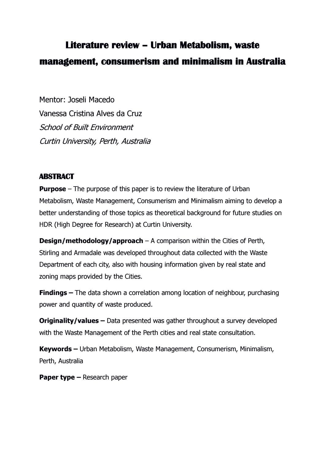 Waste Management Thesis by Vanessa Cruz - Issuu