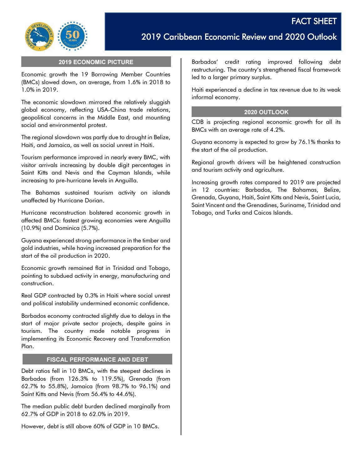 Fact Sheet- 2019 Caribbean Economic Review and 2020 Outlook by ...
