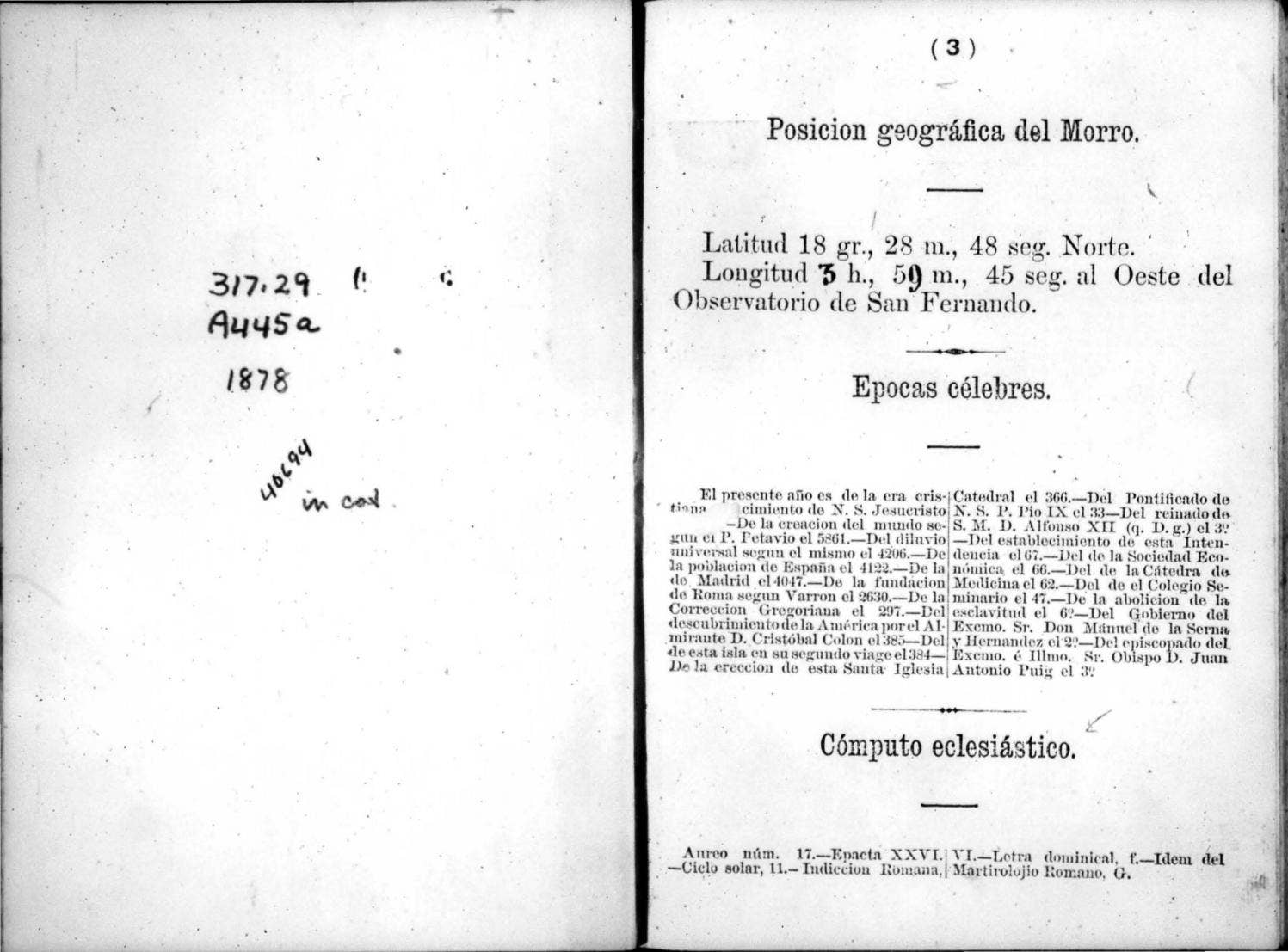 Almanaque Aguinaldo de la Isla de Puerto Rico (1878) by La Colección ...