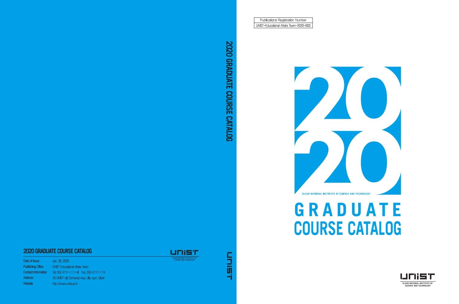 2020 Graduate Course Catalog By PR Team Unist Issuu 2020 Graduate Course Catalog By PR Team Unist Issuu