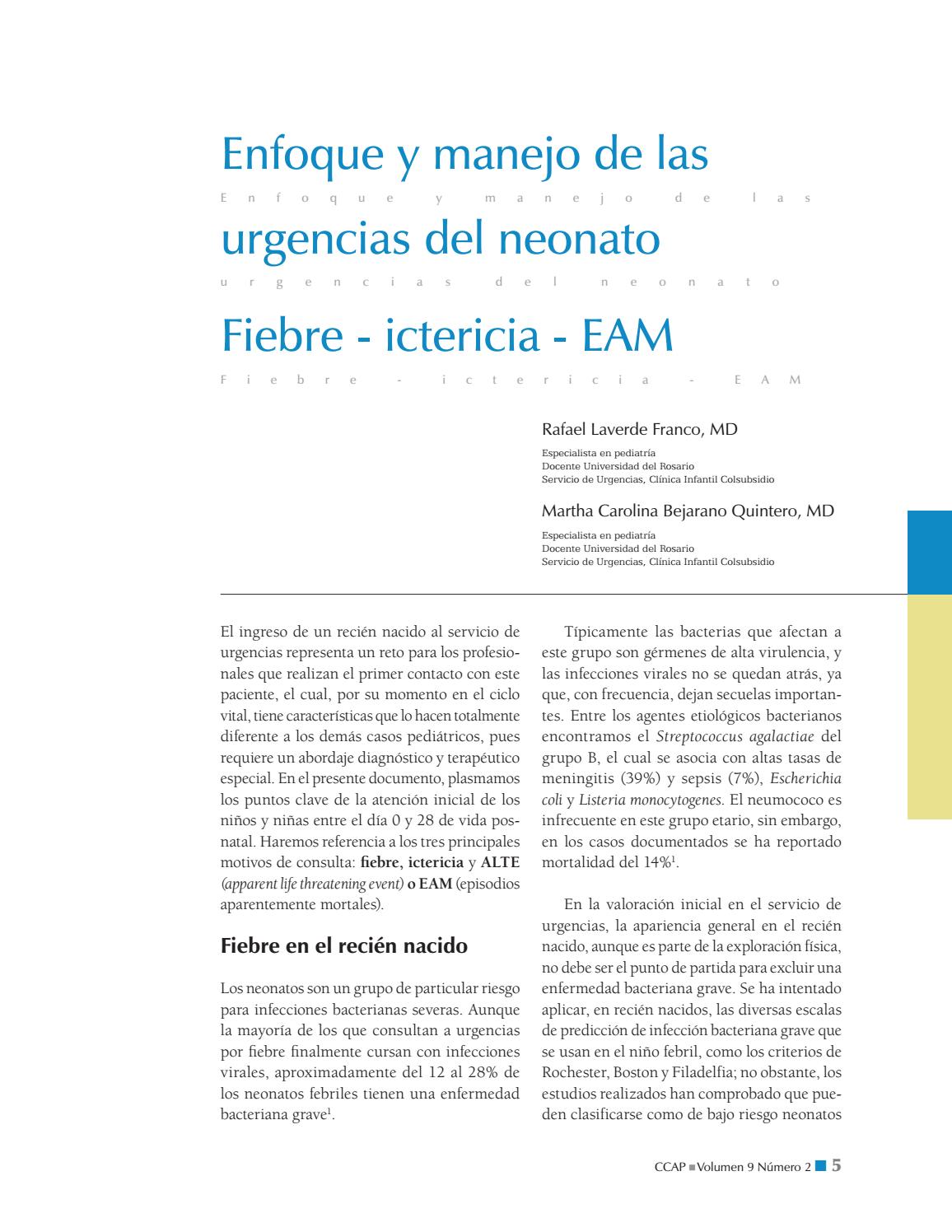 Enfoque y manejo de las urgencias del neonato Fiebre - ictericia - EAM ...