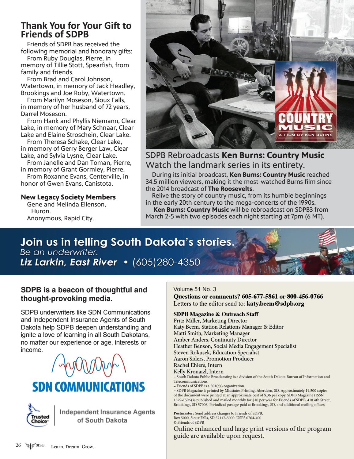 SDPB March 2020 Magazine by South Dakota Public Broadcasting - Issuu