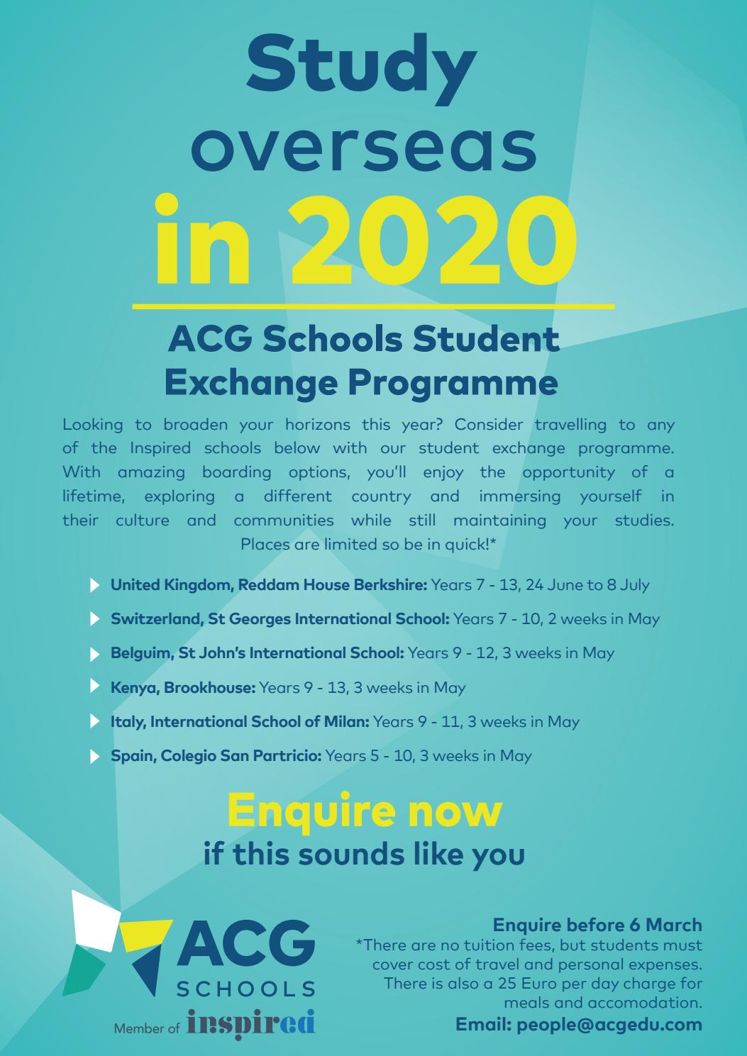 Student Exchange A3 Poster by ACG Schools - Issuu