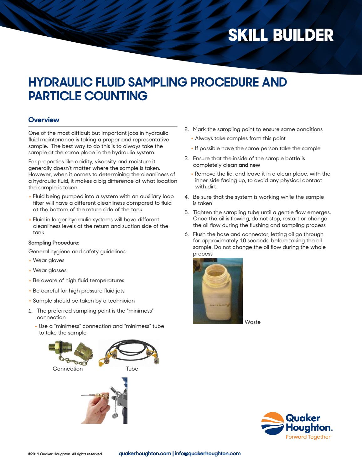 Hydraulic Fluid Sampling Procedure And Particle Counting by Quaker ...