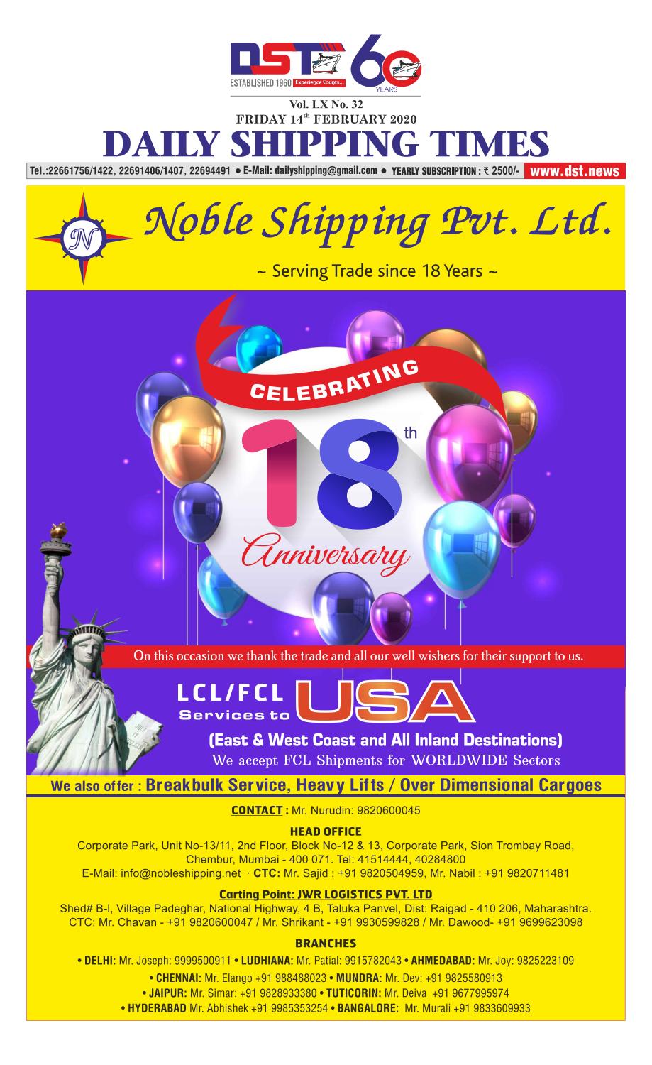 14-02-2020 by Daily Shipping Times - Issuu