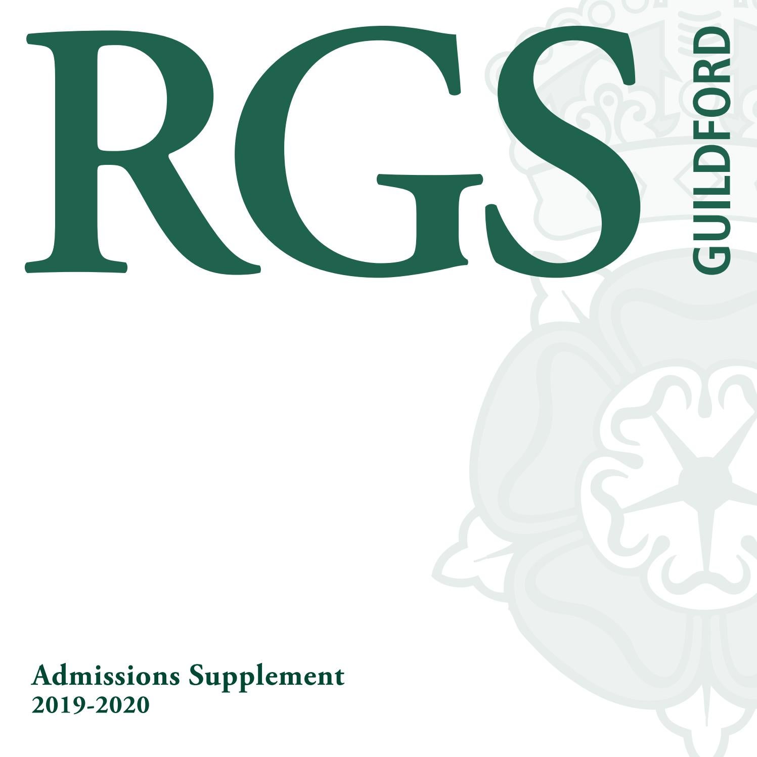 RGS Admissions Supplement 2019-20 by RGS Guildford - Issuu