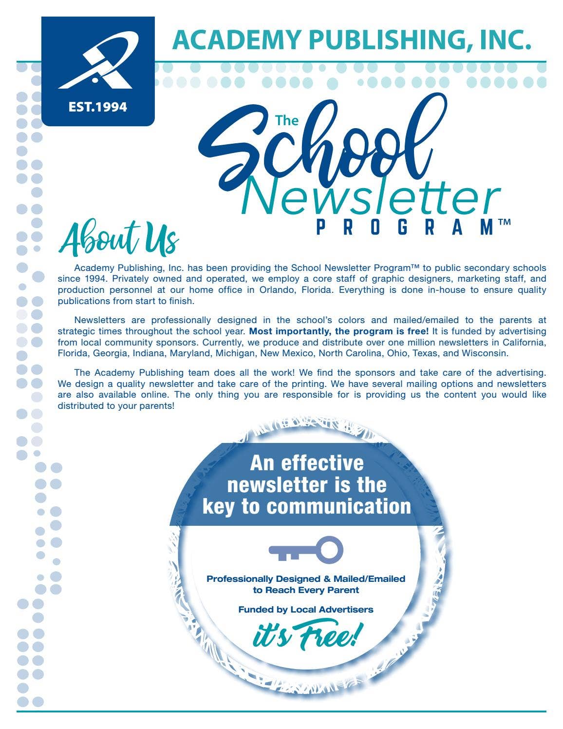 Academy Publishing - School Newsletter Program by Academy Publishing ...