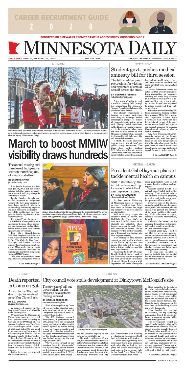 February 17, 2020 by The Minnesota Daily - Issuu
