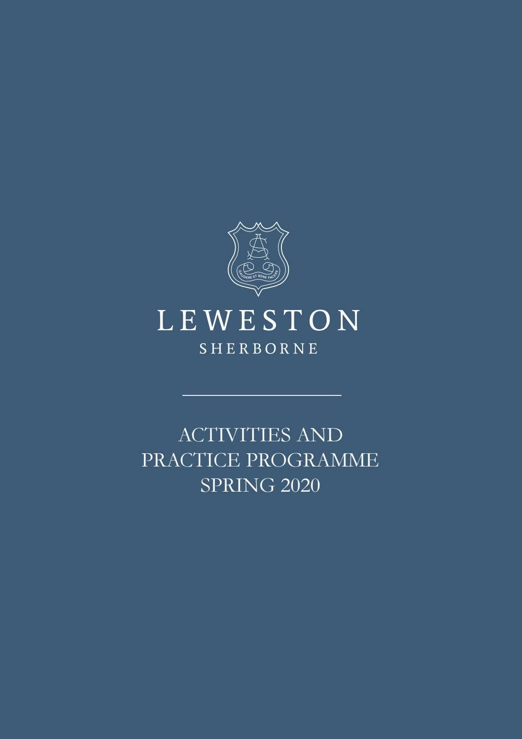 Leweston Activities and Practice Timetables 2019/20 by Claire Worsley ...