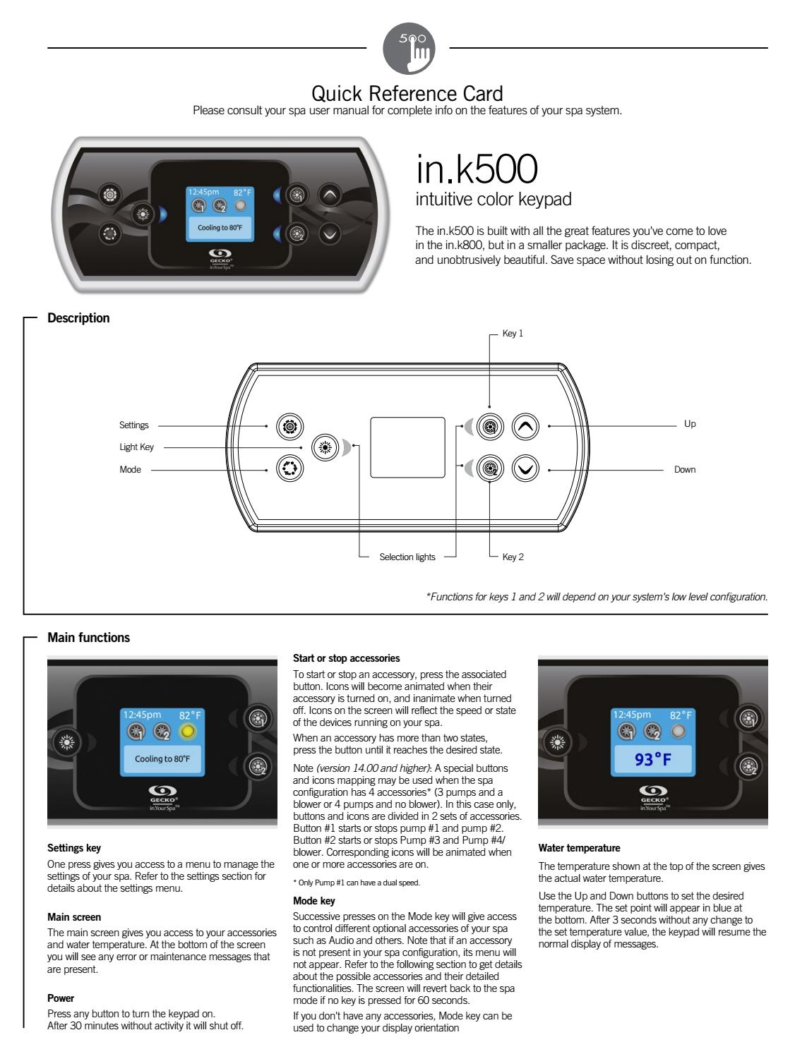 in.k500 color keypad quick reference card by Gecko Marketing - Issuu