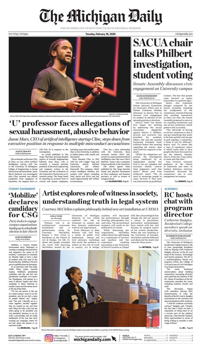 2020-02-18 by The Michigan Daily - Issuu