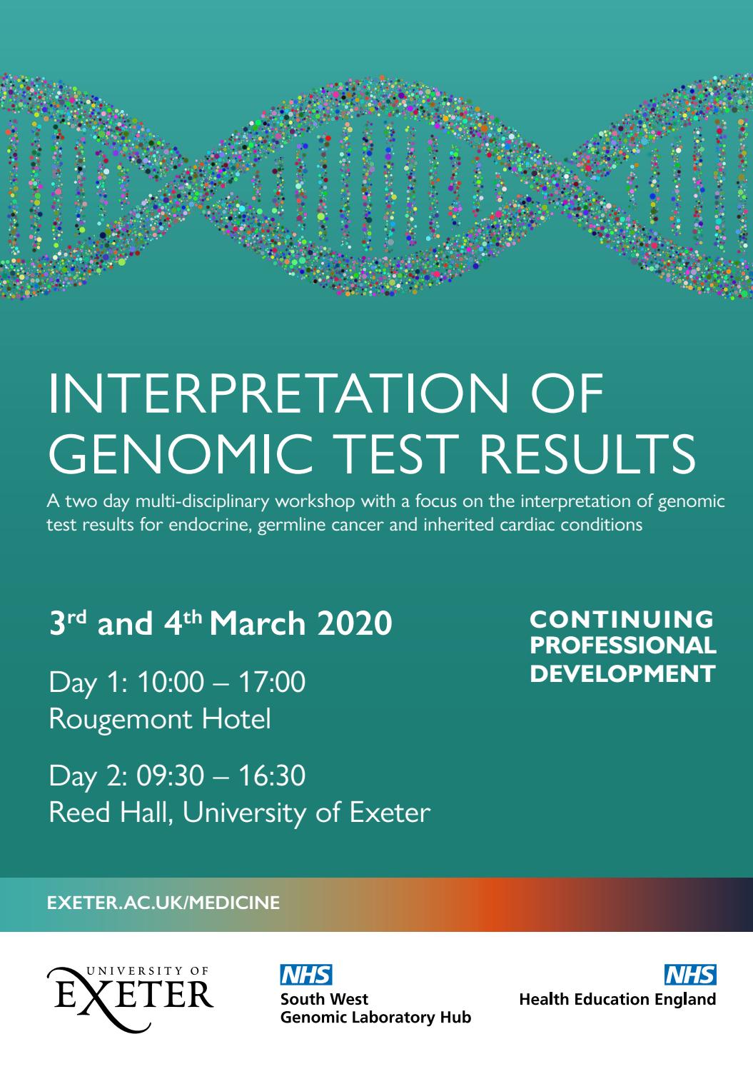 Interpretation of Genomic Test Results by University of Exeter - Issuu