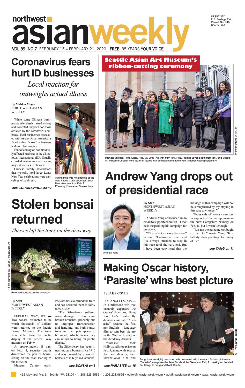 VOL 39 NO 7 | FEBRUARY 15 – FEBRUARY 21, 2020 by Northwest Asian Weekly ...