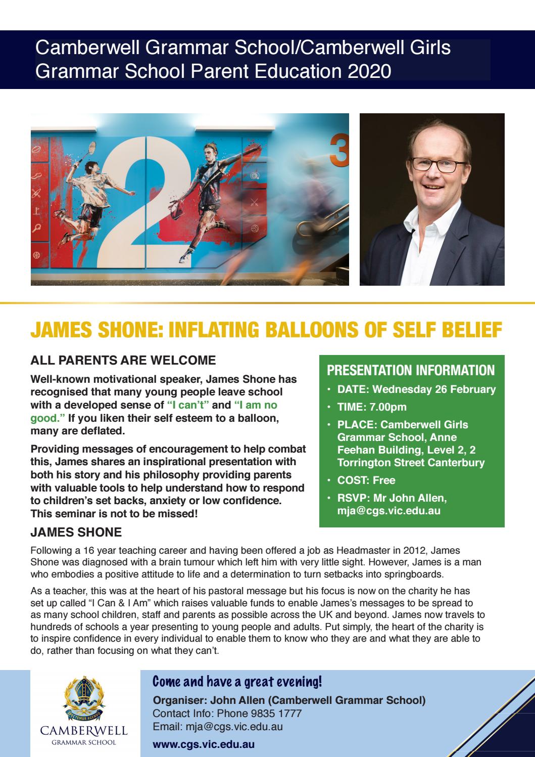 Parent Education - James Shone by Camberwell Grammar School - Issuu