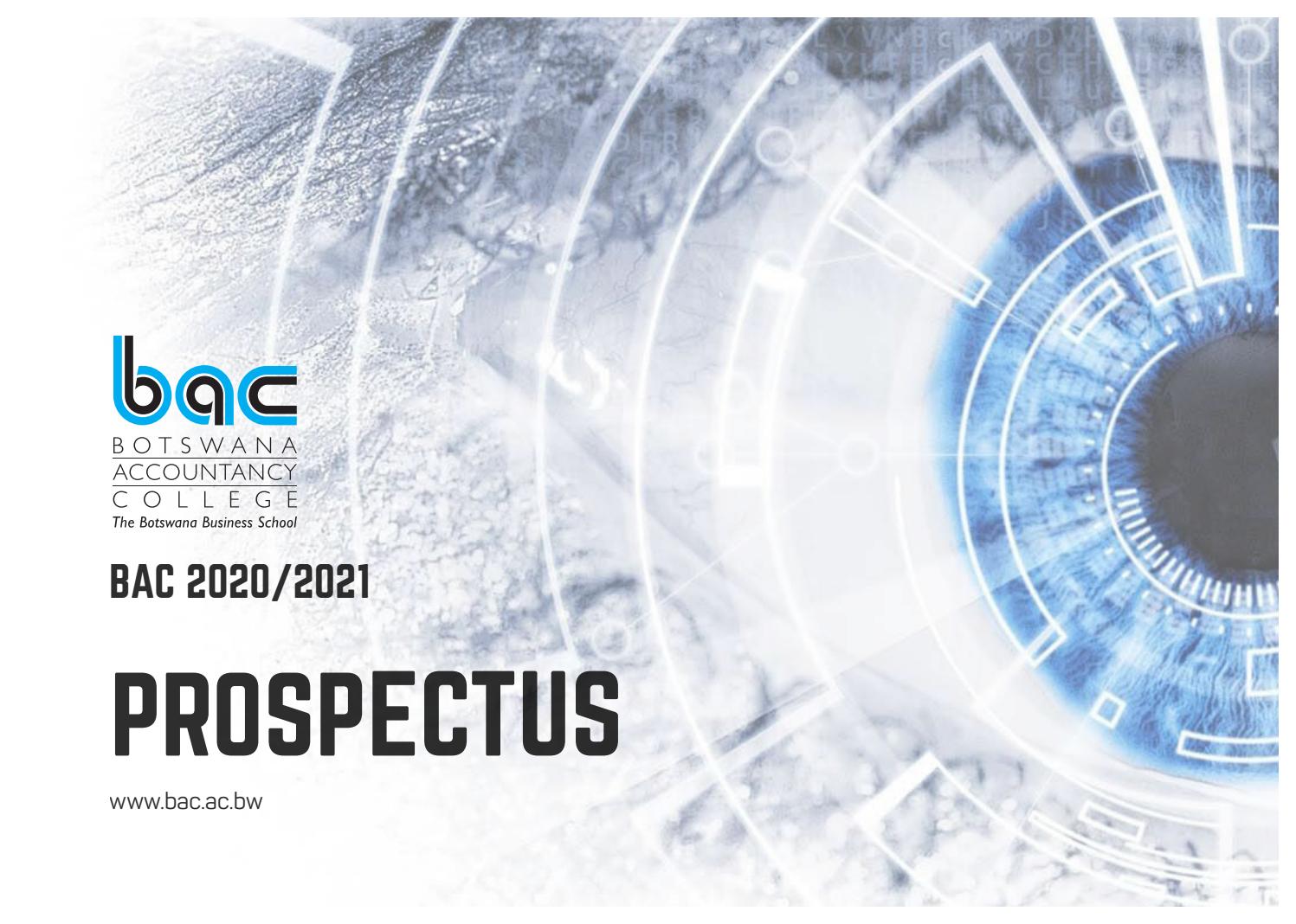 BAC 2020/2021 PROSPECTUS by Botswana Accountancy College - Issuu