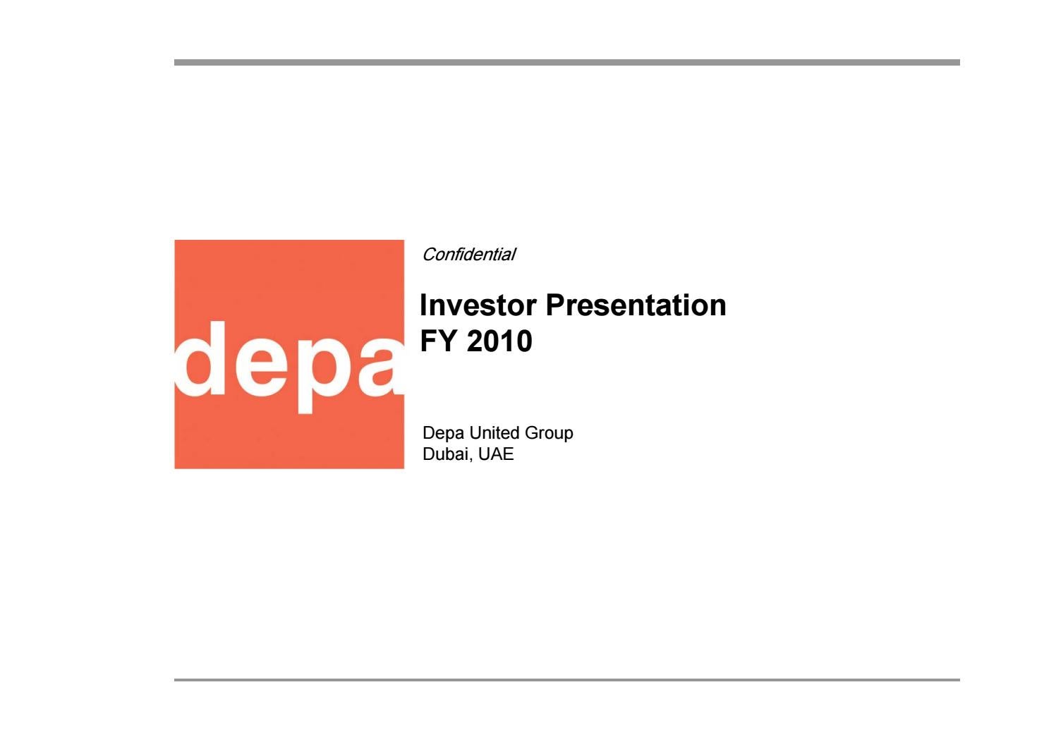 FY 2010 Presentation by Depa Group - Issuu