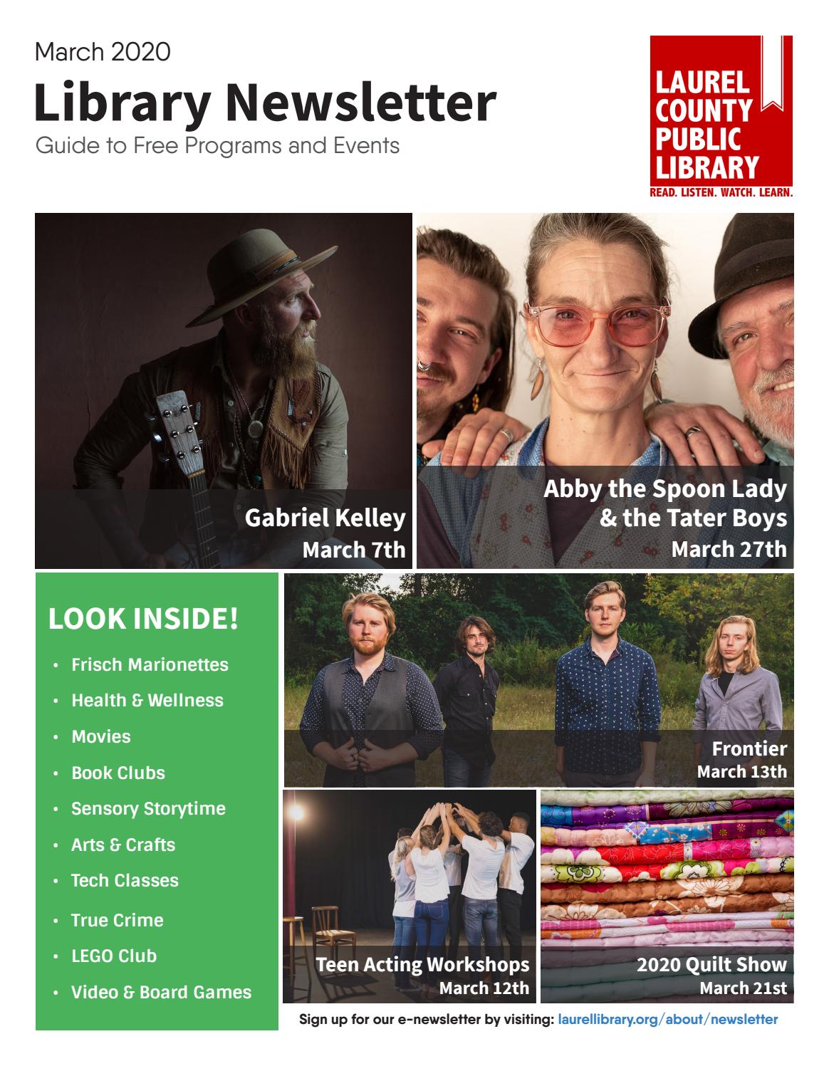 March 2020 - Library Newsletter by Laurel County Public Library - Issuu